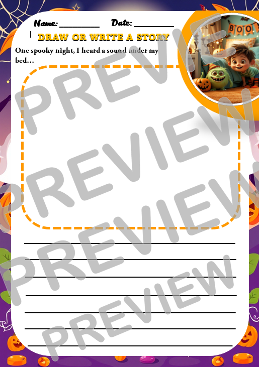 Halloween Spooky Story Starters Writing Prompts for EYFS / Nursery ...