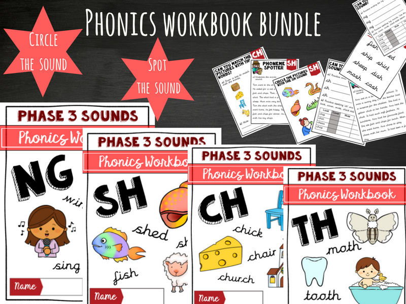 'sh, th, ng, ch' Phonics Workbook Bundle | Teaching Resources