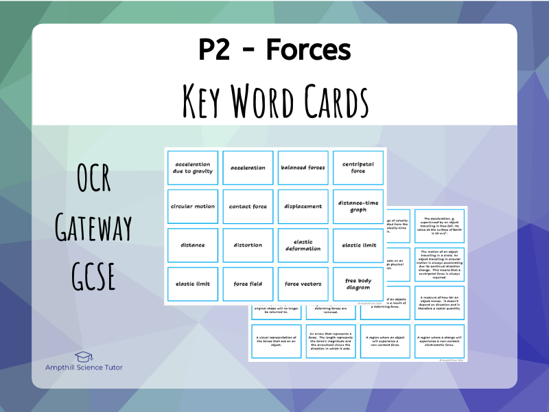 P2 Forces - OCR Key Word Cards | Teaching Resources