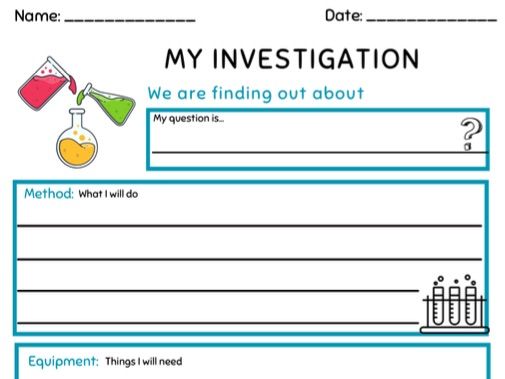 Science Working Scientifically Record Sheet | Teaching Resources