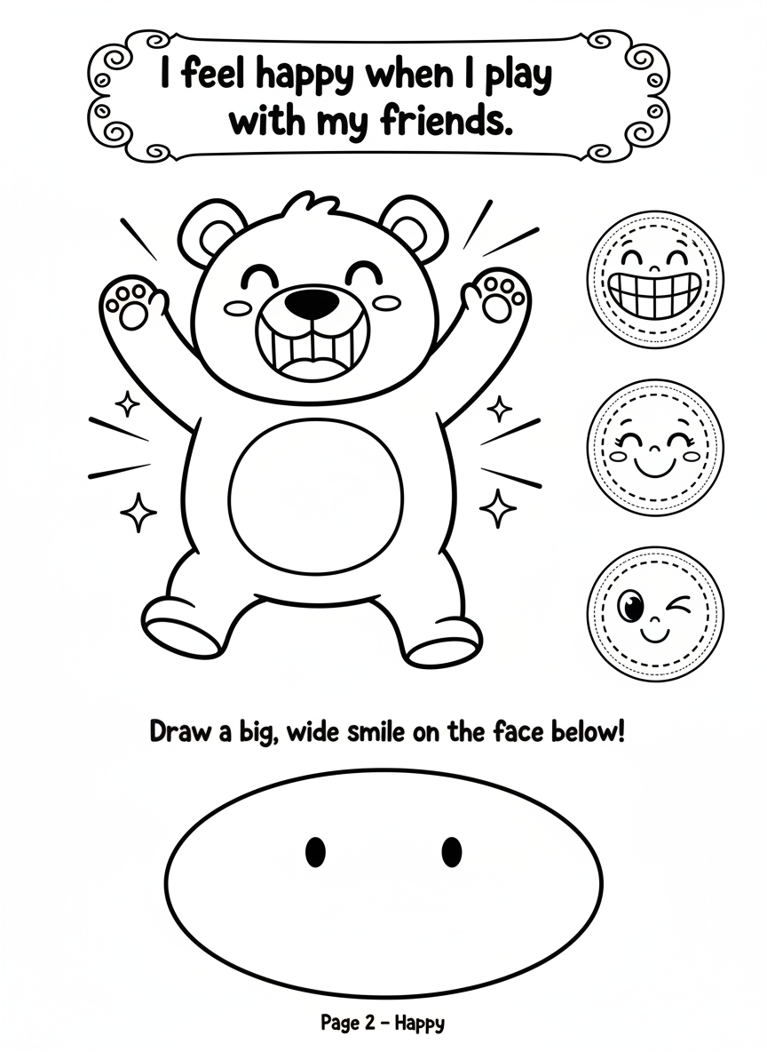 Emotions & Feelings Activity Book for Kids | 20-Page SEL Resource ...
