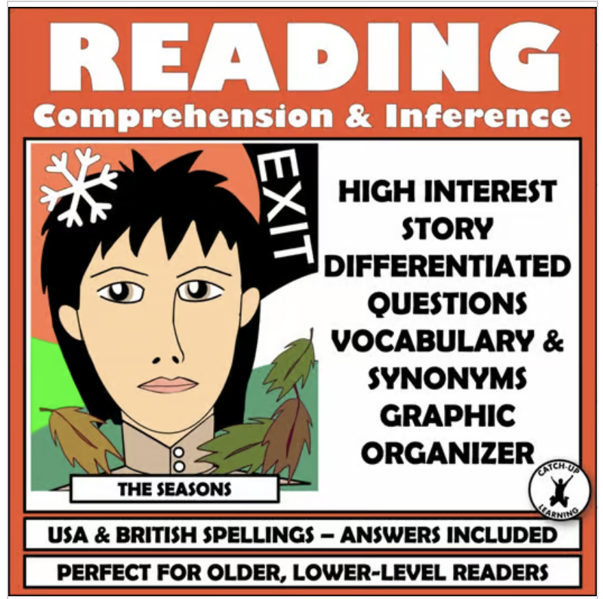 Reading Comprehension Passages Short Stories for Older Reluctant ...