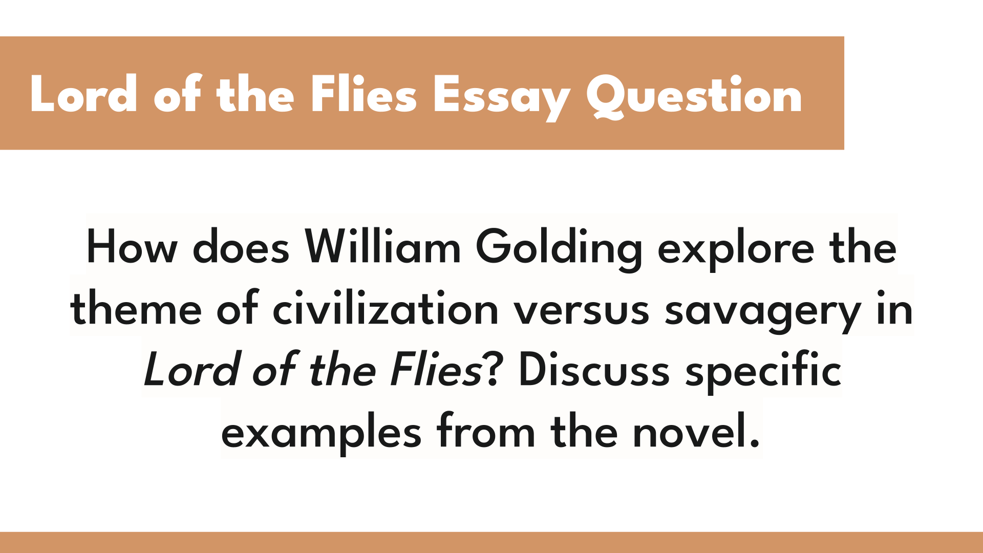 Lord of the Flies by William Golding Essay Questions | Teaching Resources