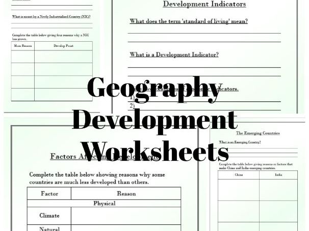 Geography Development Worksheets | Teaching Resources
