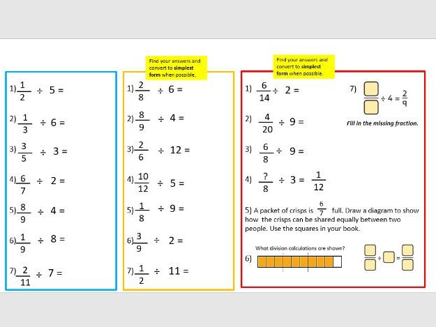 Year 6 Divide Fractions Worksheet Activity Sheet Maths Ks2 Gambaran