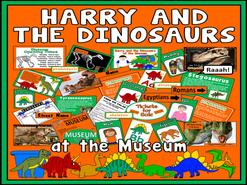 HARRY & THE DINOSAURS AT THE MUSEUM STORY -EYFS KS1 ENGLISH SCIENCE ...