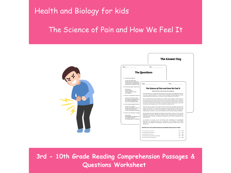 The Science of Pain and How We Feel It Reading Comprehension Passages ...