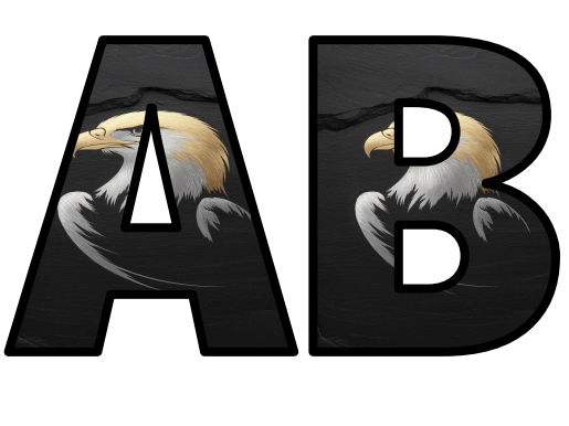 Golden Eagle Bird of Prey Lettering Set Display Title Letters Numbers ...