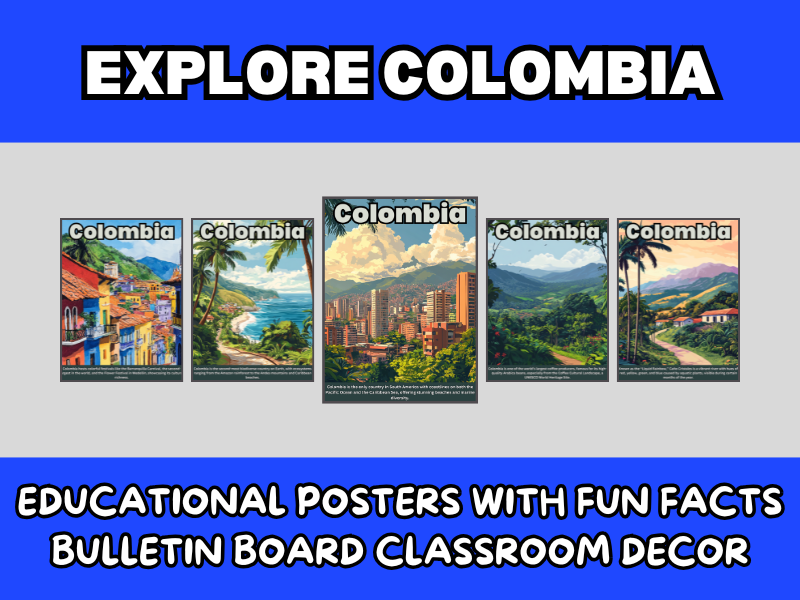 Explore Colombia – Educational Posters with Fun Facts | Bulletin Board ...