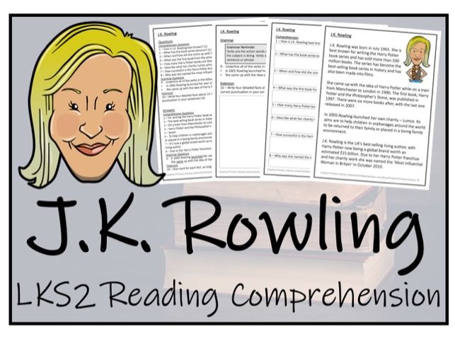 LKS2 Literacy - J.K. Rowling Reading Comprehension & Biography Bundle ...