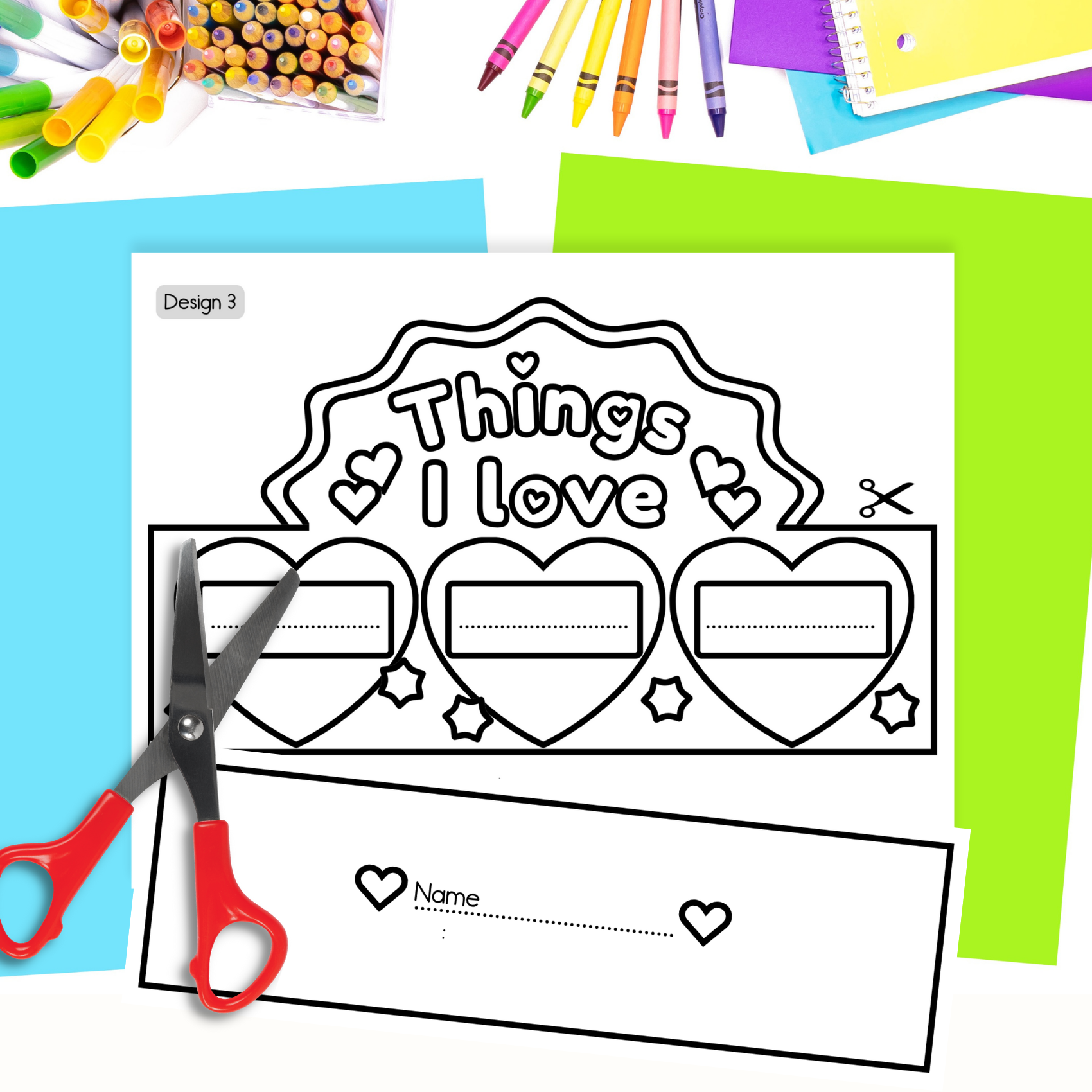 Things I love Valentine's Day crown craft KS1 | Teaching Resources