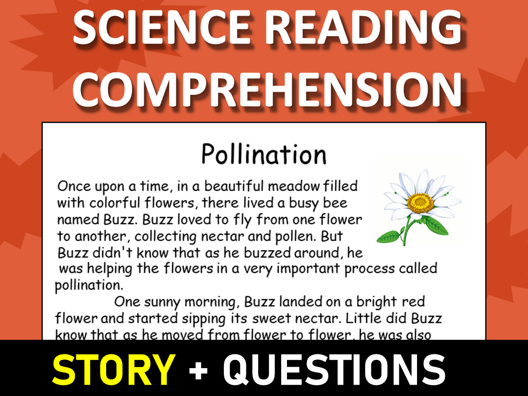 Pollination Reading Science Story Comprehension Questions Worksheet ...
