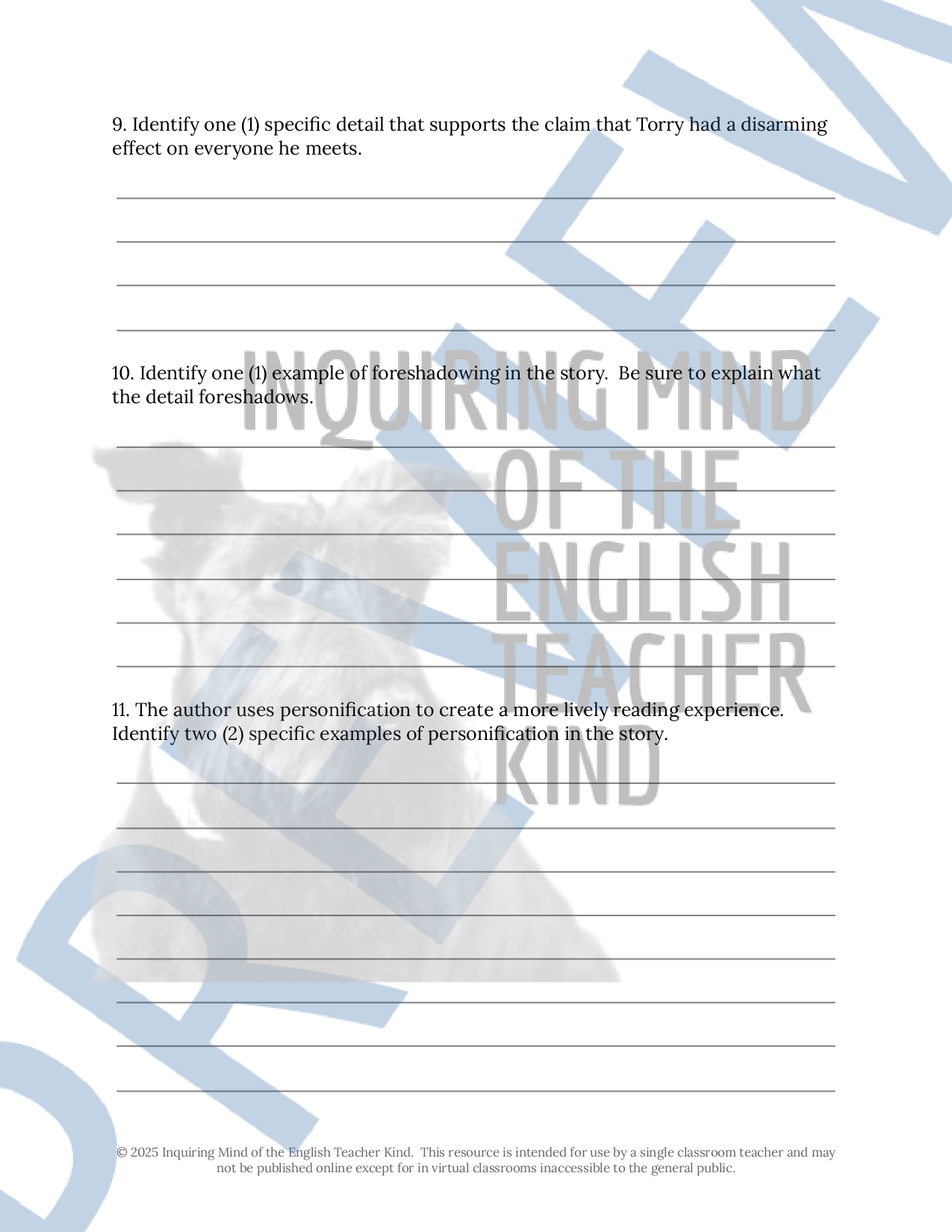 "The Emissary" by Ray Bradbury Close Reading Analysis Worksheet ...
