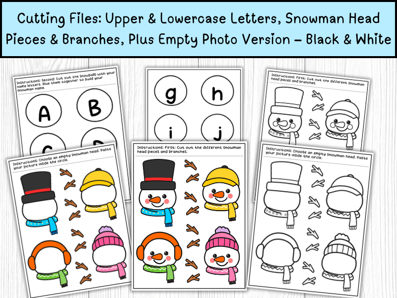 Snowman Name Craft – Editable & Printable Winter Cut and Paste Activity ...