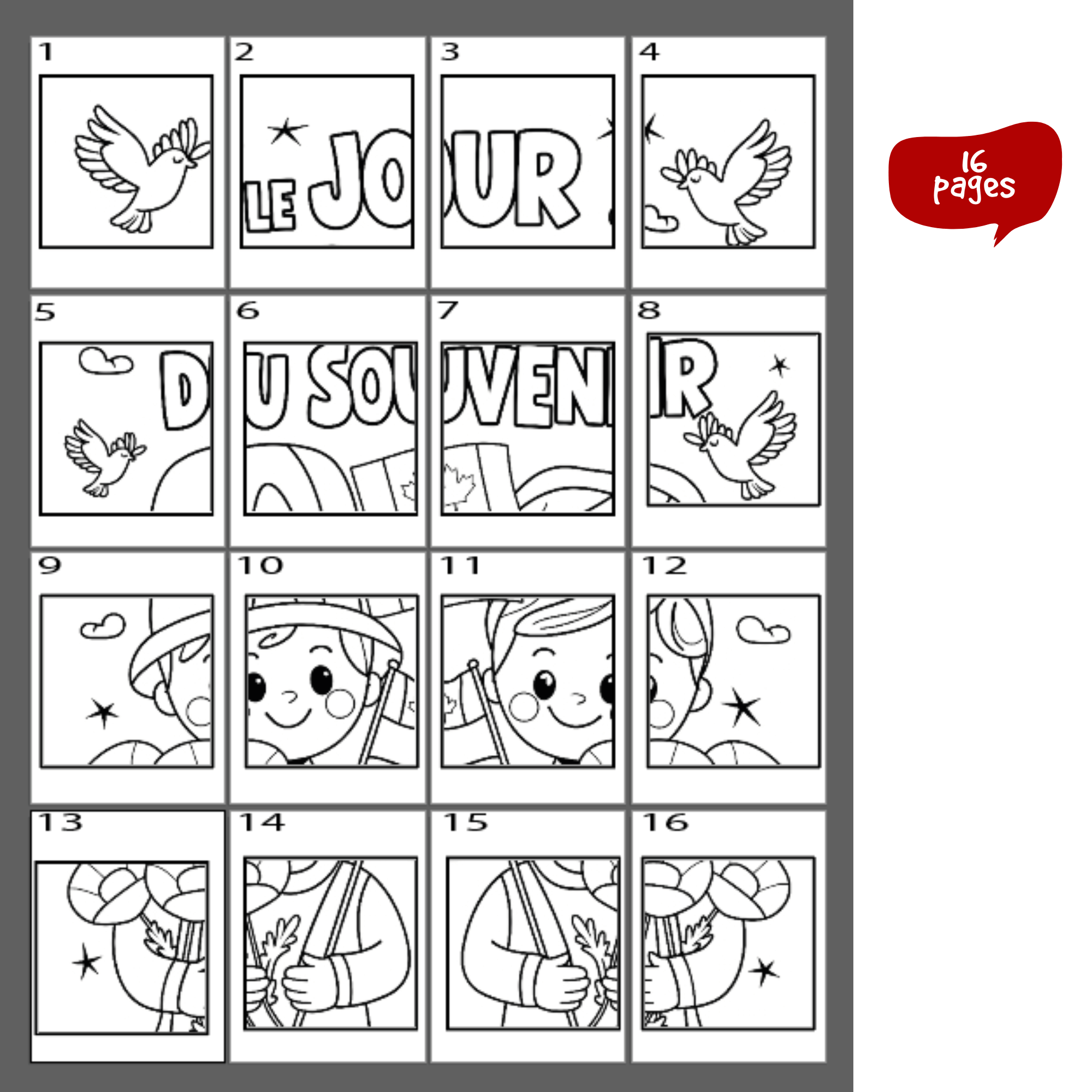 Remembrance Day Collaborative Coloring Poster – French (Le Jour du ...