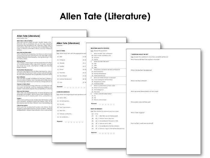 Allen Tate (Literature) | Teaching Resources