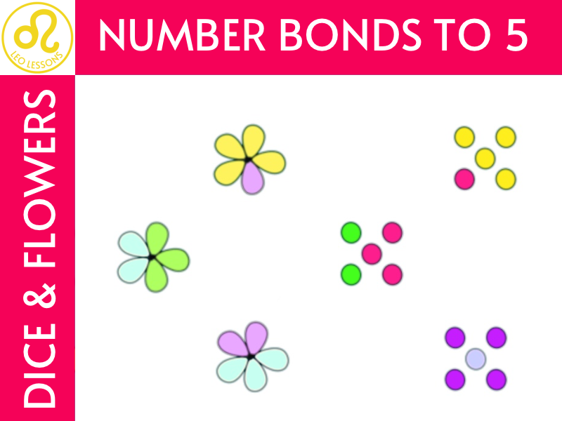 Number bonds to 5 dice and flower bundle | Teaching Resources