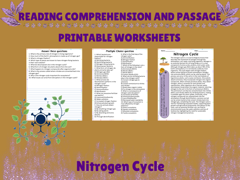 Explore the Nitrogen Cycle: Engaging Reading Passage with Thought ...