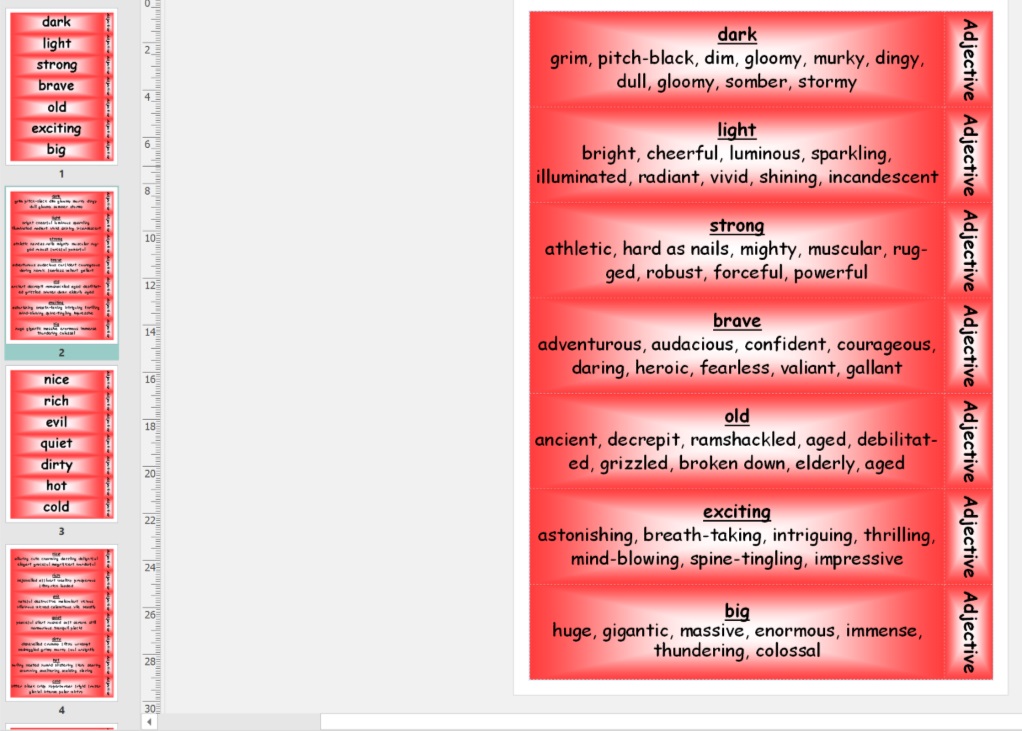 Better Adjectives Keyring | Teaching Resources