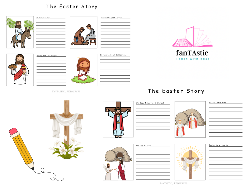 Easter Story Worksheets | Bible Easter Story Sequencing & Writing ...