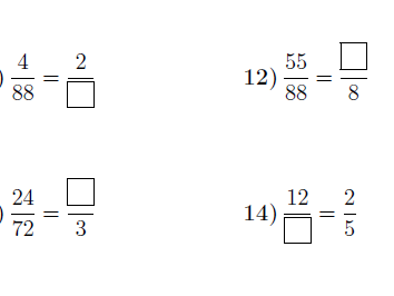 Simplifying fractions: missing numbers worksheet no 3 (with answers ...