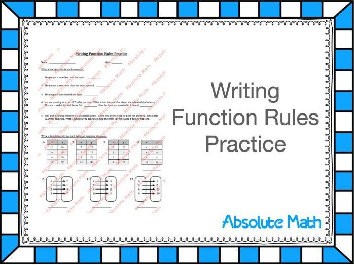 Writing Function Rules Practice Teaching Resources Writing Function Rules Practice Teaching Resources