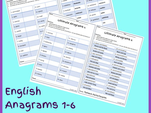 English Anagrams | Teaching Resources