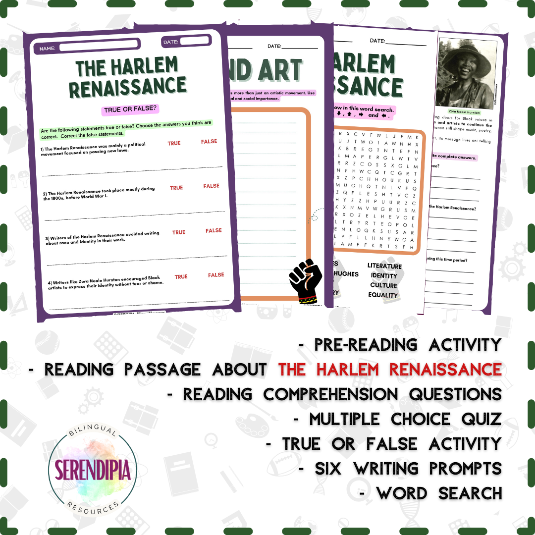 Harlem Renaissance Reading Comprehension Activities | Black History ...