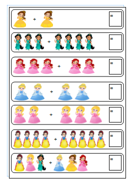 Basic counting and adding Princess Theme | Teaching Resources
