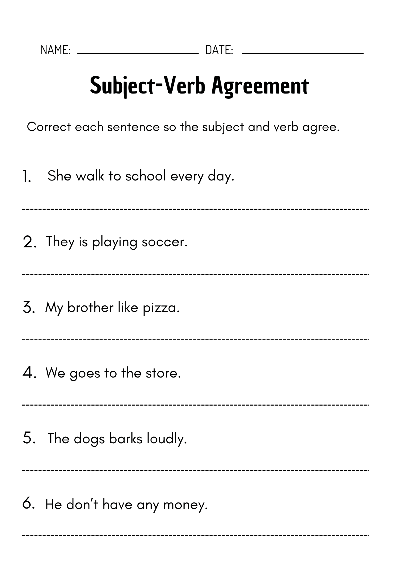 Sentence Repair Worksheets - Editing Capitals, Spelling and Punctuation ...
