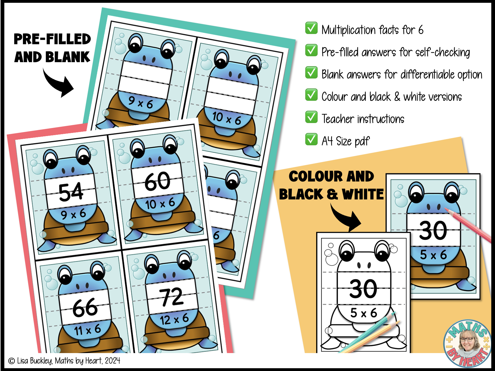 Multiplication Flash Cards for 6 Times Table | Teaching Resources