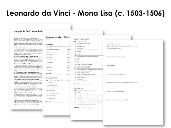 Leonardo da Vinci - Mona Lisa (c. 1503-1506) | Teaching Resources