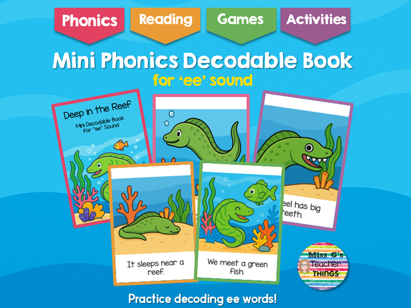 'ee' Phonics Mini Book – Decodable Reading Practice with Activities ...