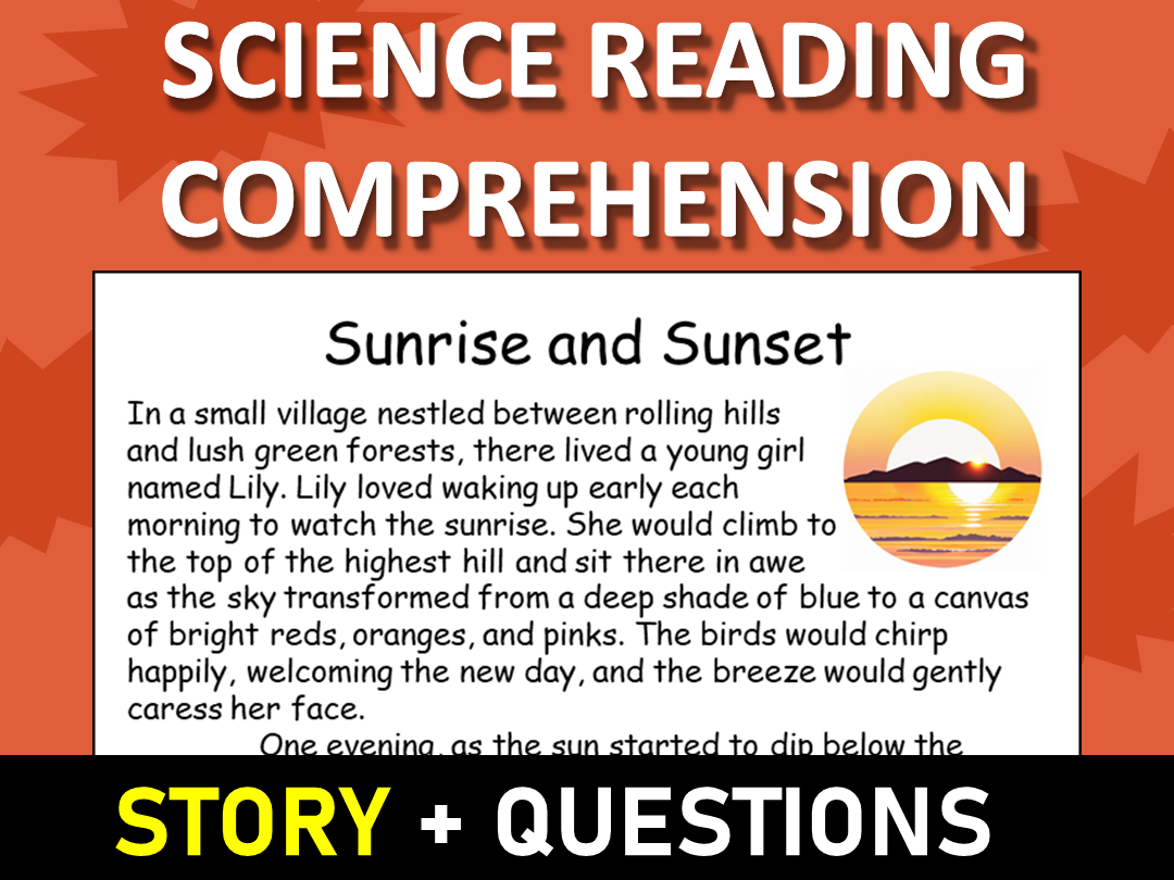 Sunrise and Sunset Reading Science Story Comprehension Questions ...