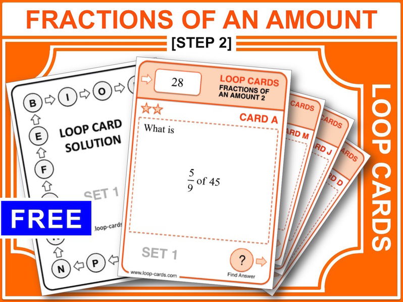 Fractions Of An Amount 2 Loop Cards Teaching Resources