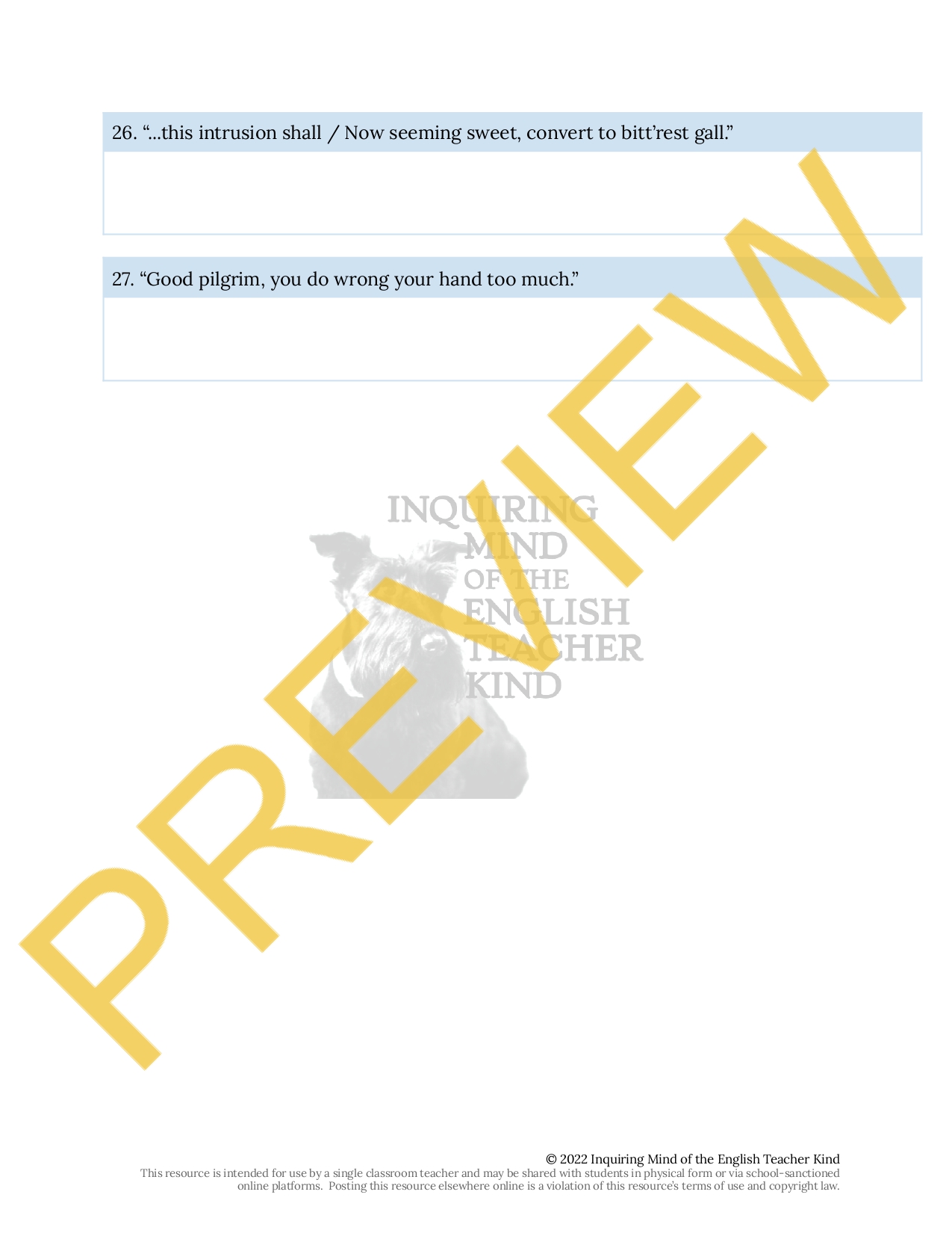 Romeo and Juliet Act 1 Reading Guide and Answer Key | Teaching Resources