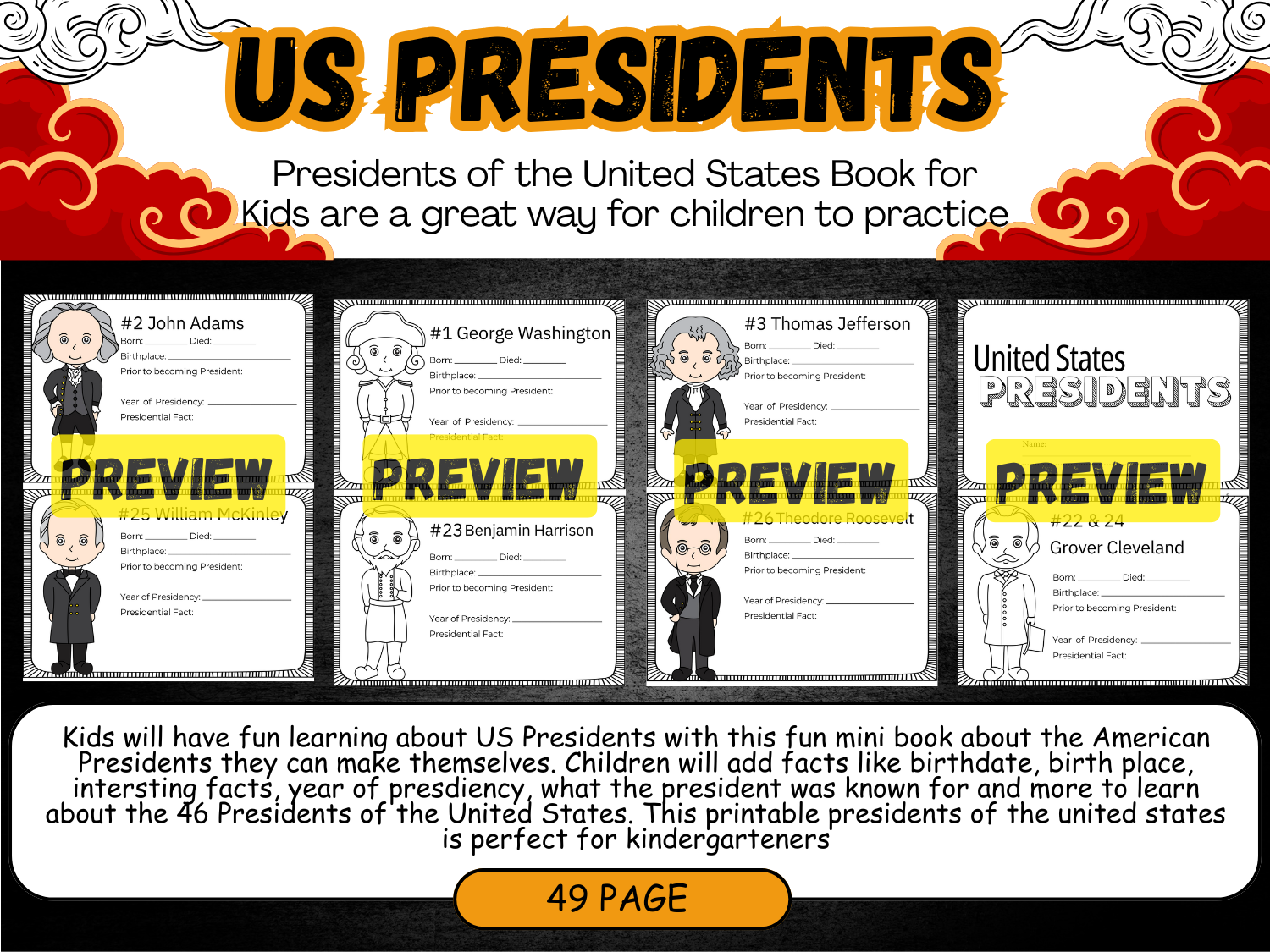 printable presidents of the united state | Teaching Resources