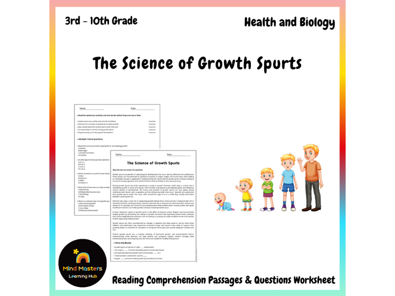 The Science of Growth Spurts Reading Comprehension Passages & Questions ...
