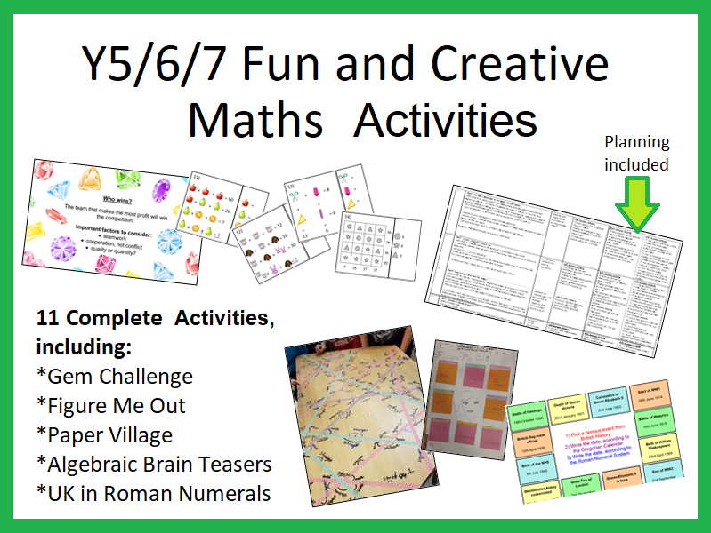 11 Fun And Creative Maths Investigations And Activities Year 5 6 7 