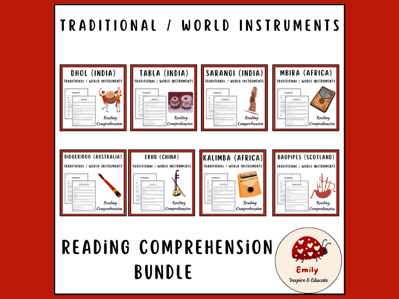 Traditional / World Instruments Reading Comprehension Passages ...