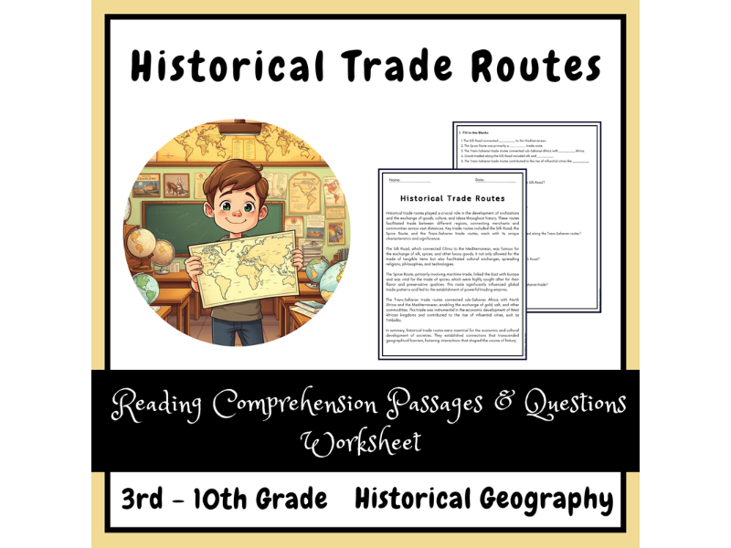 Historical Trade Routes Reading Comprehension Passages & Questions ...