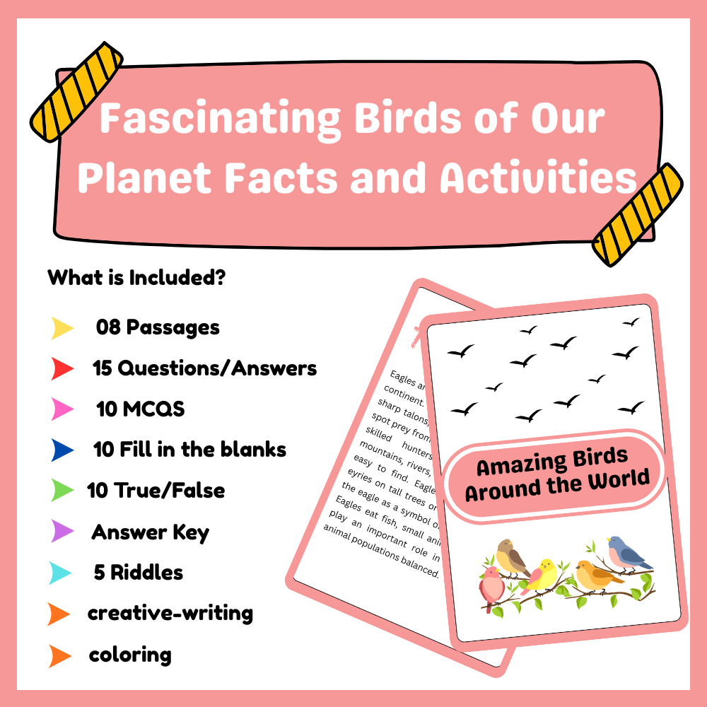 All About Birds: Engaging Worksheets ,Coloring Activities ,Riddles ...