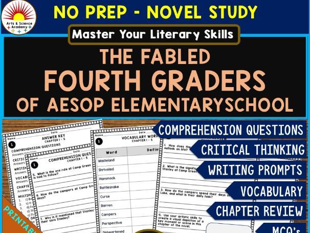 THE FABLED FOURTH GRADERS OF AESOP ELEMENTARY SCHOOL Novel Study ...