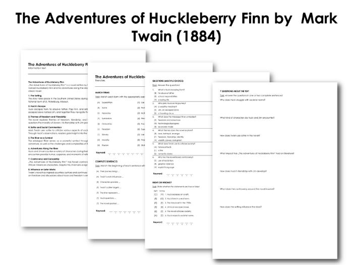 The Adventures of Huckleberry Finn by Mark Twain (1884) | Teaching ...