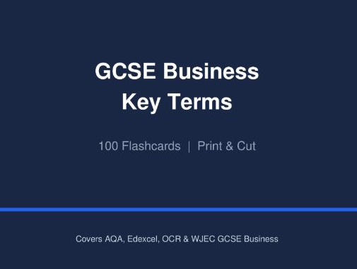 AQA GCSE Business Key Terms Flashcards — 168 Terms | Print, Cut & Use ...
