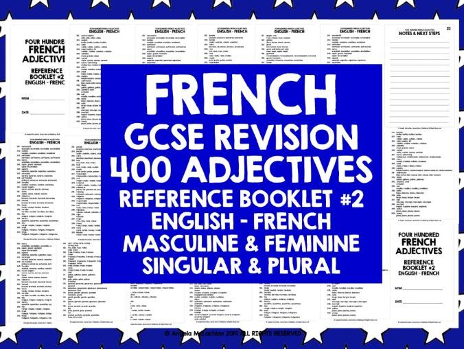Secondary French resources: adjectives and adverbs