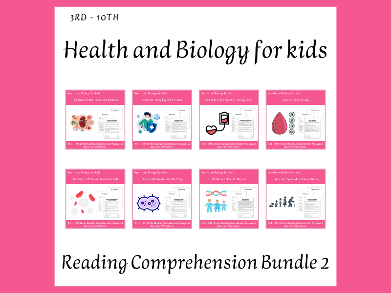 Health and Biology for Kids Reading Comprehension Passages & Questions ...