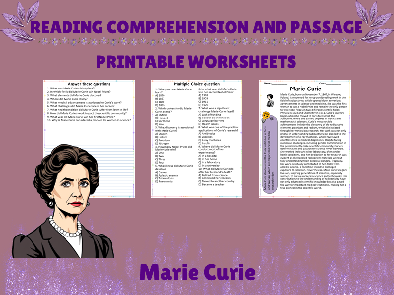 Exploring Marie Curie: Engaging Reading Passage with Thought-Provoking ...
