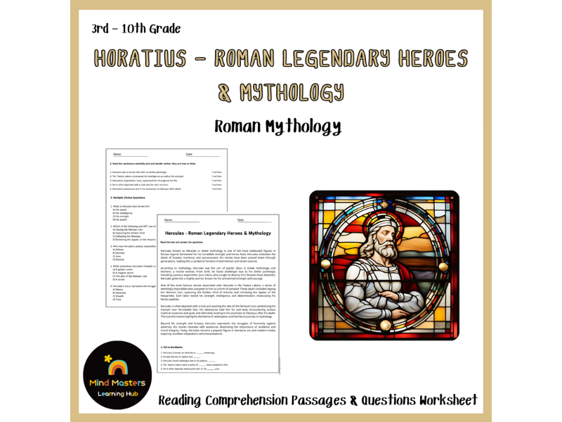 Roman Mythology Reading Comprehension Passages & Questions Worksheets ...