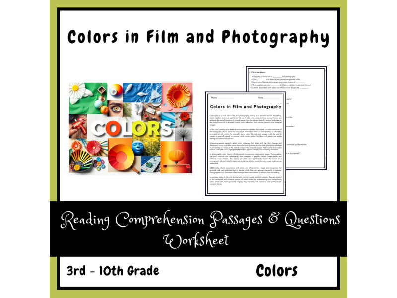 Colors in Film and Photography Reading Comprehension Passages ...